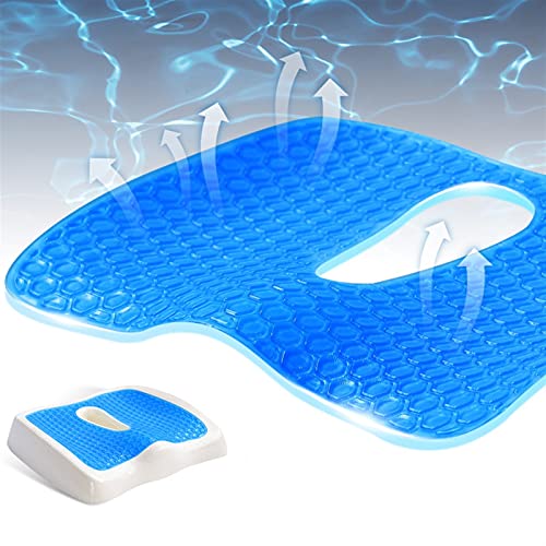 gyp Seat Cushion, Summer Tailbone Cushion Gel Memory Foam Inner Core Coccyx Cushion Ergonomic Posture Seat Pads Cushion Chair Pad Orthopedic Seat Cushion