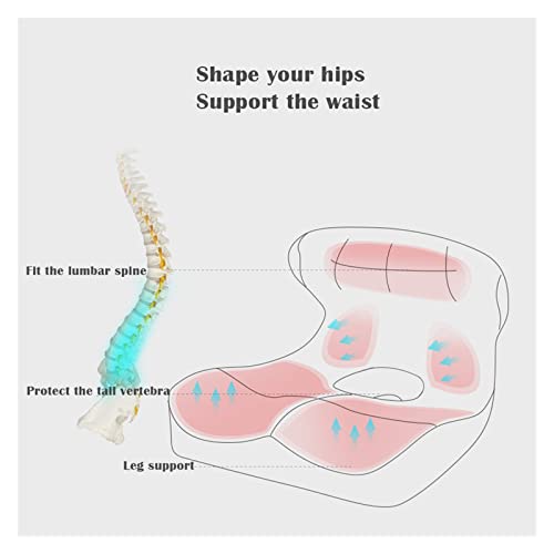 Leonnn Shape Memory Foam Orthopedic Cushion Comfort Ergonomic Design Back Coccyx Pillow Compatible WithCar Seat Office Chair (Color : Yellow)