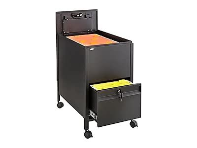 Safco 5364Bl Locking Mobile Tub File with Drawer Letter Size 17W X 26D X 28H Black