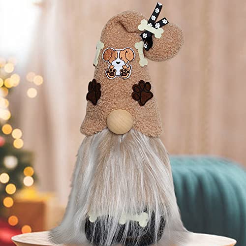 13.8" Dog Bones Gnomes Decorations for Home, Cute Gnome Plush Tiered Tray Decor, Handmade Gnome Faceless Doll Gnomes Decorations for Home Decor Mother's Day Father's Day Christmas Birthday Gift (A)
