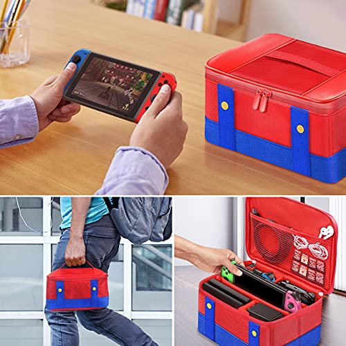 Larstylee Switch Carry Case, Storage Carrying Case Compatible With Nintendo Switch/Switch OLED Soft Shell Protective Travel Case for Switch Console Pro Controller & Accessories