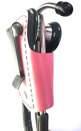 The Original BATCLIP (PINK) – Premium Leather Handmade Clip-On Stethoscope Hip Holder; No More Neck Carrying, Loss, or Misplacement. Proudly Carry Your High-End Stethoscope with Taste and Style.