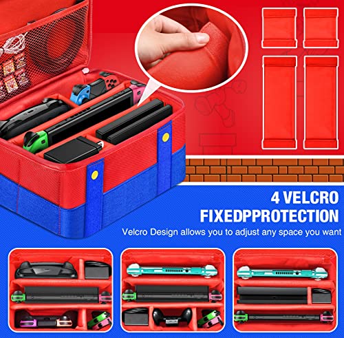 Larstylee Switch Carry Case, Storage Carrying Case Compatible With Nintendo Switch/Switch OLED Soft Shell Protective Travel Case for Switch Console Pro Controller & Accessories