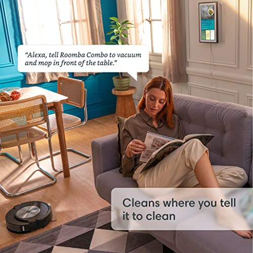 iRobot Roomba Combo j7+ Self-Emptying Robot Vacuum & Mop - Automatically Vacuums and Mops, Fully Retractable Mop pad, Identifies & Avoids Obstacles, Smart Mapping, Works with Alexa, Ideal for Pets