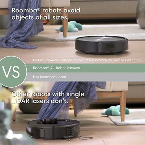 iRobot Roomba Combo j7+ Self-Emptying Robot Vacuum & Mop - Automatically Vacuums and Mops, Fully Retractable Mop pad, Identifies & Avoids Obstacles, Smart Mapping, Works with Alexa, Ideal for Pets