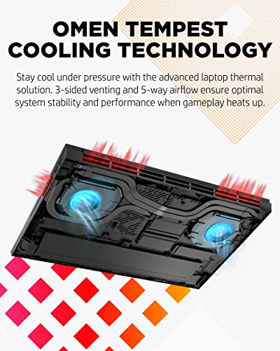 HP OMEN Laptop 16, NVIDIA GeForce RTX 3070, 12th Gen Intel Core i7-12700H, 16 GB RAM, 512 GB SSD, Quad HD IPS Display, Windows 11 Home, RGB Backlit Keyboard, Enhanced Thermals (16-b1020nr, 2022)