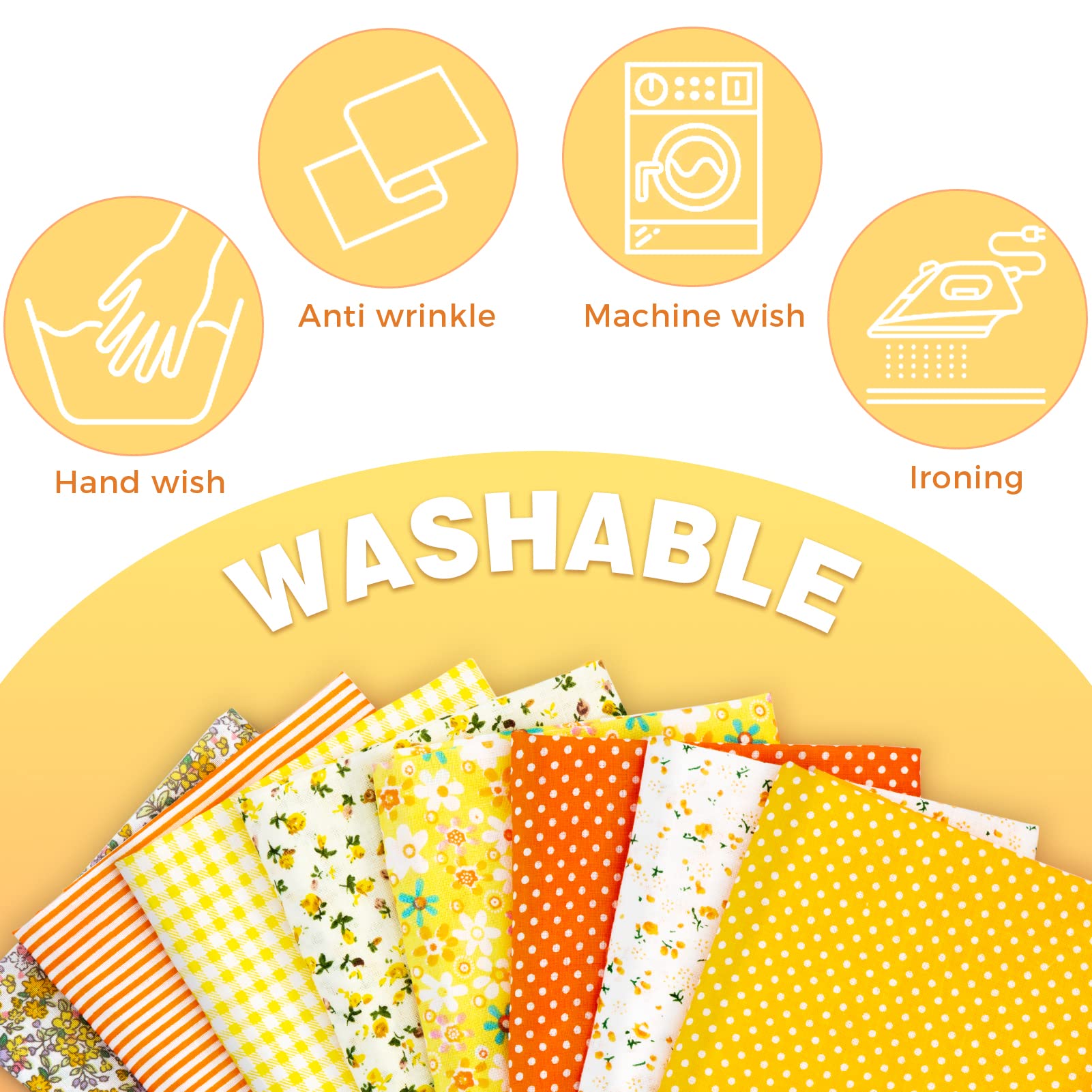 Aubliss 8pcs Fat Quarter Fabric Bundles (100% Cotton - 20‘’ x 20‘’ / 50cm x 50cm) Quilting Cotton Craft Fabric Pre-Cut Squares Sheets for Patchwork Sewing Quilting Crafting