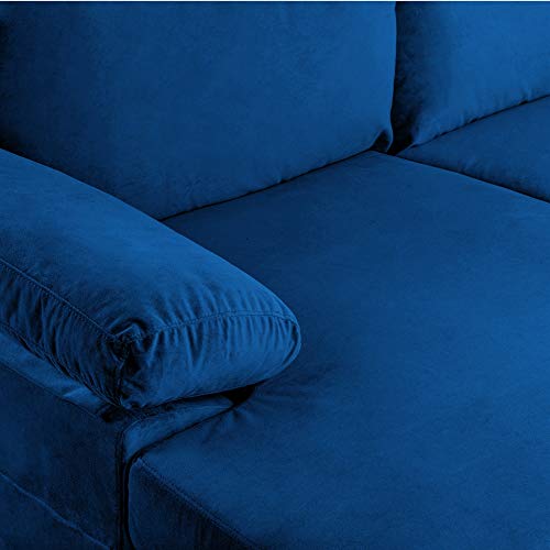 Casa Andrea Modern Modern Large Velvet Fabric U-Shape Sectional Sofa, Double Extra Wide Chaise Lounge Couch with Gold Legs