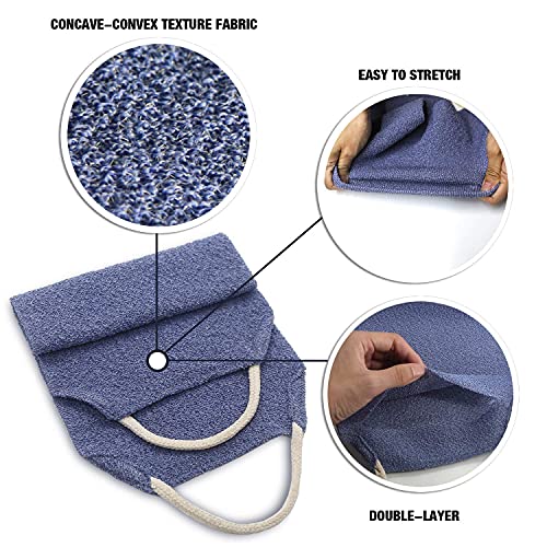 Evridwear Exfoliating Back Scrubber with Handles Two Sides for Body Shower Deep Cleans Skin Massages Invigorating Blood Circulation Men Women One Size (Back Scrubber)