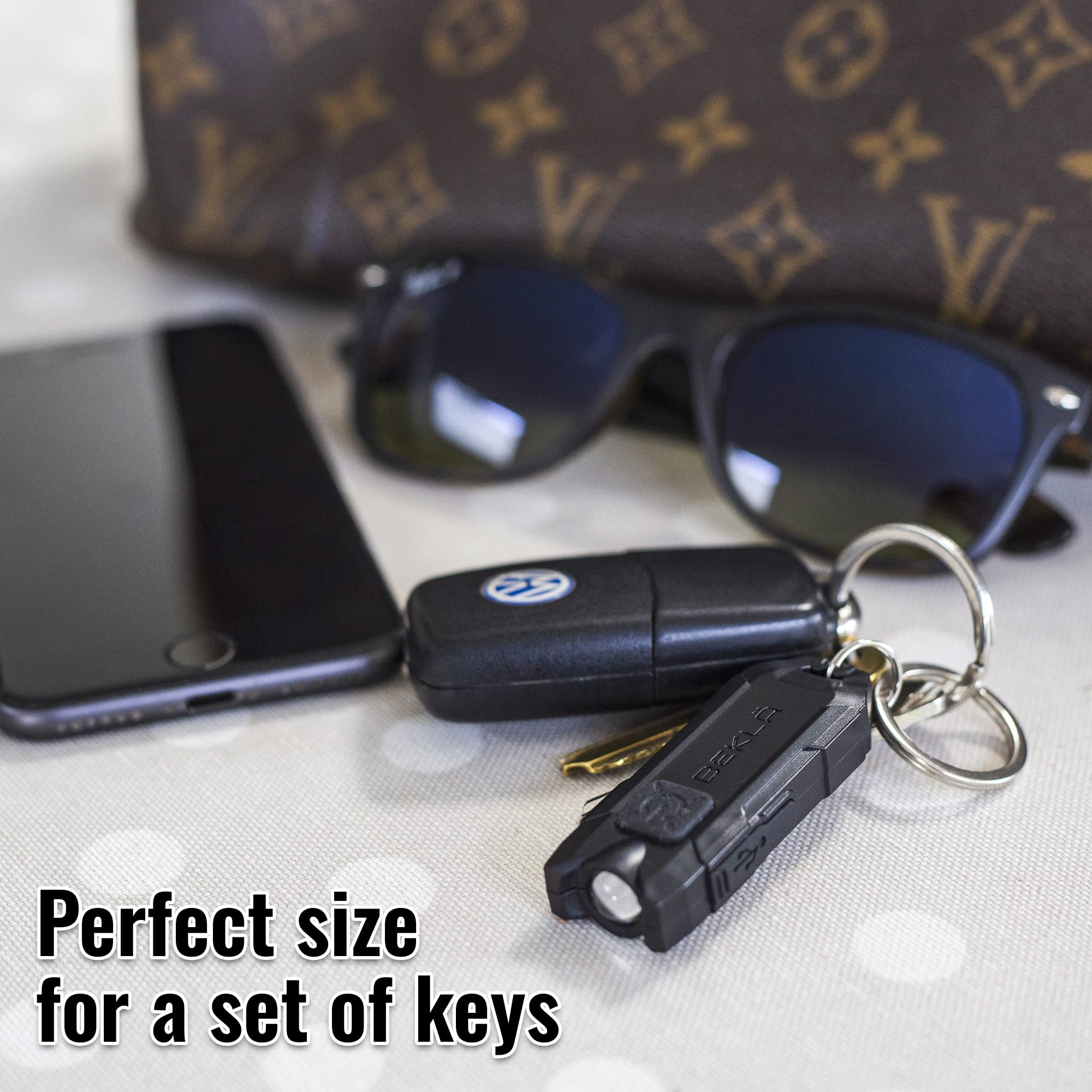BEKLA Rechargeable Keychain Flashlight, 120 Lumen Mini Flashlight, EDC Keychain Light, Flashlight Keychain, Small Flashlights.