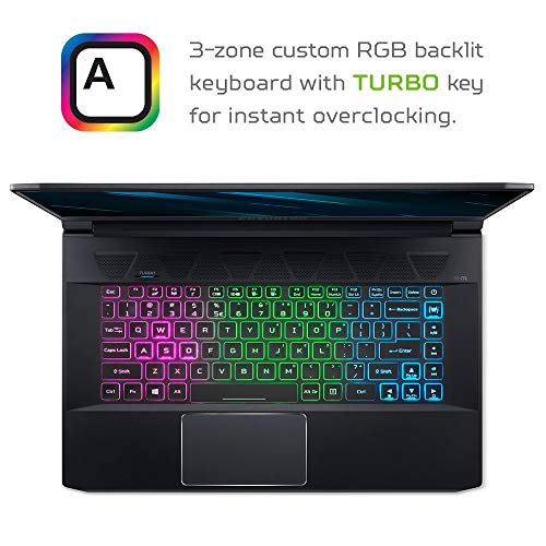 Acer Predator Triton 500 Thin & Light Gaming Laptop, Intel Core i7-8750H, GeForce RTX 2060 with 6GB, 15.6" Full HD 144Hz 3ms IPS Display, 16GB DDR4, 512GB PCIe NVMe SSD, RGB Keyboard, PT515-51-71VV