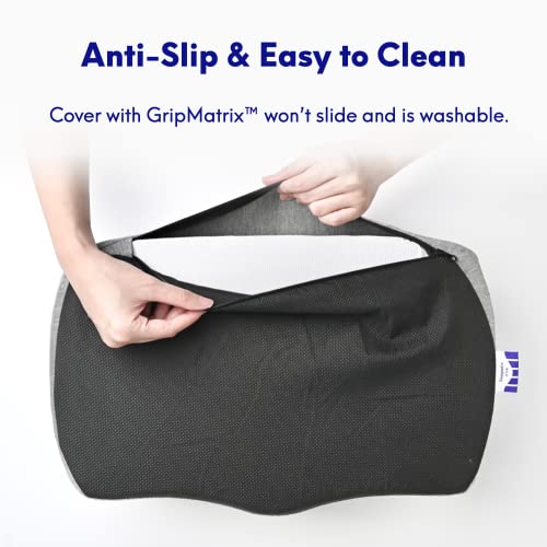 Cushion Lab Ergonomic Foot Rest for Under Desk β Patented Massage Ridge Design Memory Foam Foot Stool Pillow for Work, Home, Gaming, Computer, Office Chair β Footrest for Back & Hip Pain Relief