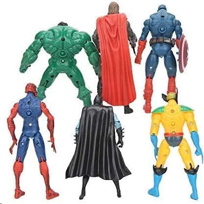 DLRICH Superhero Action Figures/6 PCS Action Figure Set , Spiderman, Superman, Hulk, Thor, Ironman, Captain America PVC Figures Toys Hero Cake Wholesaler Theme Party Supplies