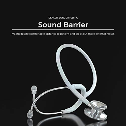 MDF Sakura MD One Epoch Lightweight Titanium Stethoscope, Adult, Sakura Tube, Silver Chestpieces-Headset, MDF777TSA