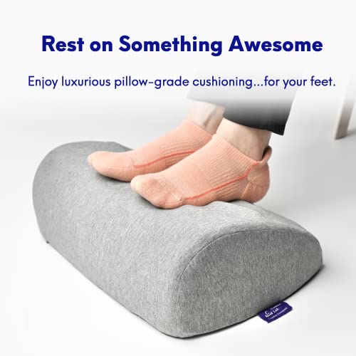Cushion Lab Ergonomic Foot Rest for Under Desk β Patented Massage Ridge Design Memory Foam Foot Stool Pillow for Work, Home, Gaming, Computer, Office Chair β Footrest for Back & Hip Pain Relief