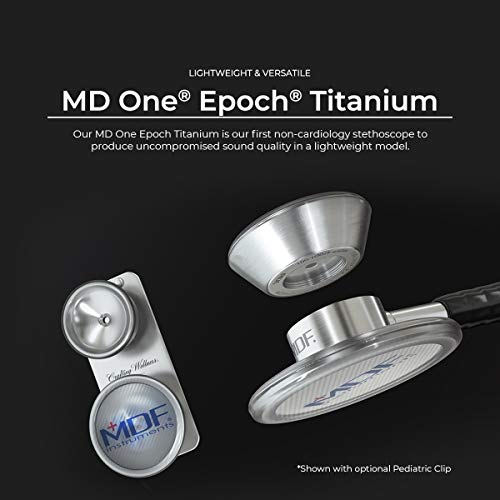 MDF Sakura MD One Epoch Lightweight Titanium Stethoscope, Adult, Sakura Tube, Silver Chestpieces-Headset, MDF777TSA