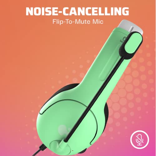 PDP Gaming LVL40 Stereo Headset with Mic for Nintendo Switch - PC, iPad, Mac, Laptop Compatible - Noise Cancelling Microphone, Lightweight, Soft Comfort On Ear Headphones, Animal Crossing Blue & Green