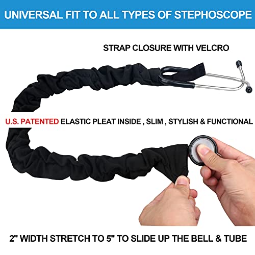 Stretchy Stethoscope Cover Scrunchie, Stretchy Slim Looking Stethoscope Sleeves Universal Fit to All Types of Stethoscopes