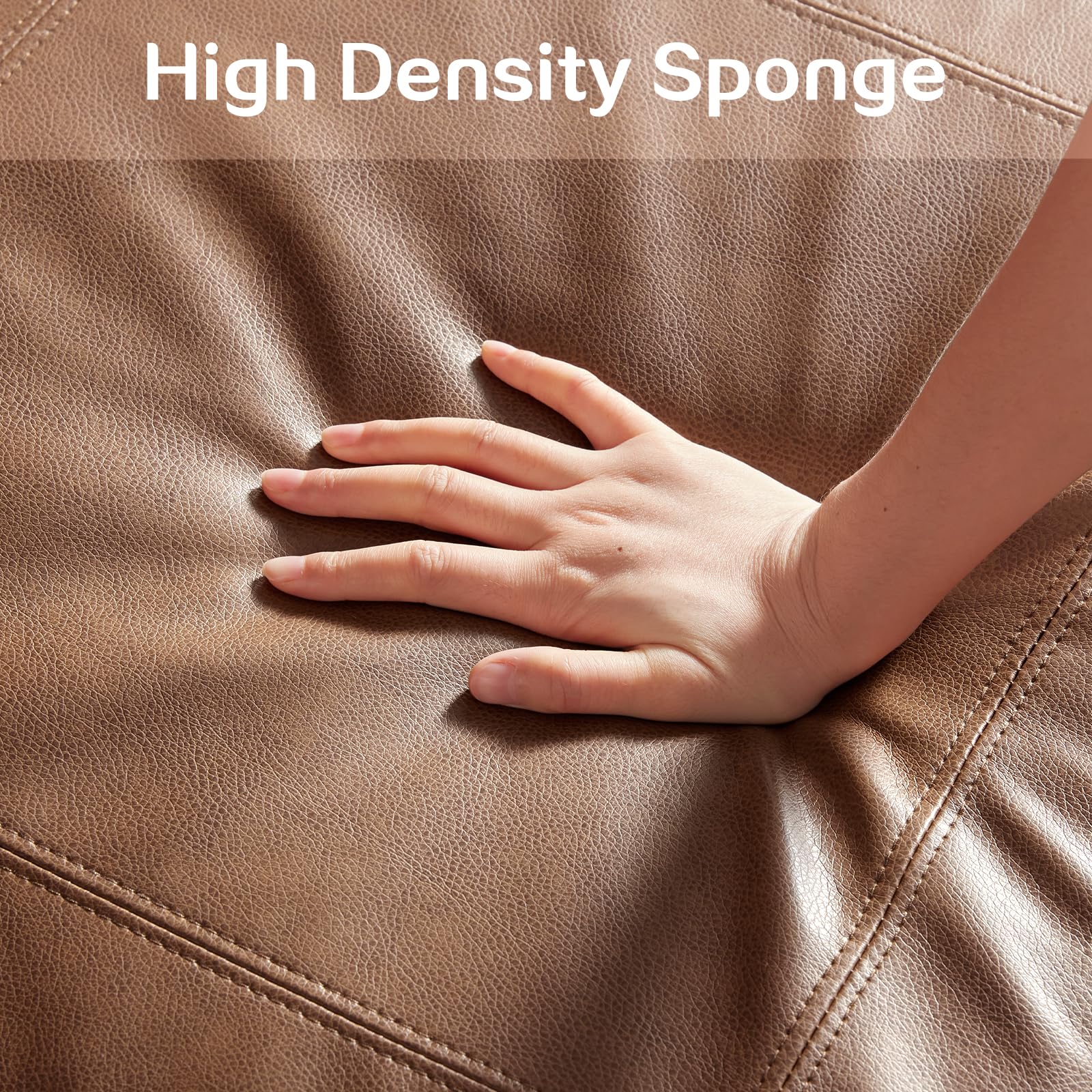 Dreamsir 79 Traditional Faux Leather Sofa Couch with Nailhead Trim, Classic 3-Seater Sofa with Rolled Arm for Living Room, Bedroom, Apartment, Easy Assembly (Brown) 5023