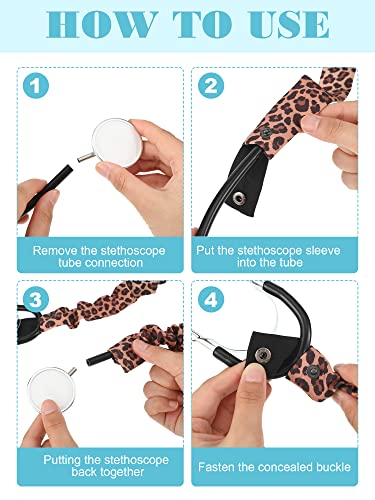 Tondiamo 6 Pieces Stethoscope Cover Scrunchie Elastic Fabric Stethoscope Covers Sleeve Compatible with Stethoscope 6 Styles Stethoscope Neck Wrap for Nurse Doctor