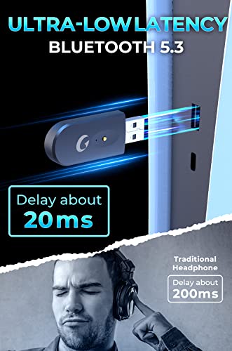 Gvyugke 2.4GHz Wireless Gaming Headset for PS4, PS5, PC, Nintendo Switch, Bluetooth 5.2 Gaming Headphones with Mic for Mobile Device, Noise Canceling, Bass Surround, 50mm Driver, 40H Battery