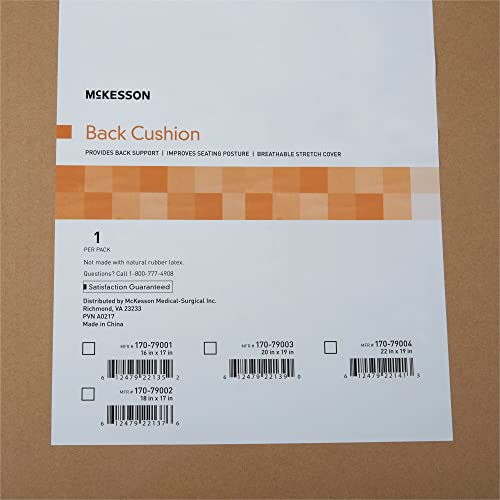 McKesson Back Support Cushion for Wheelchairs and Office Chair, Lumbar Support, Foam, 18 in x 17 in, 4 Count