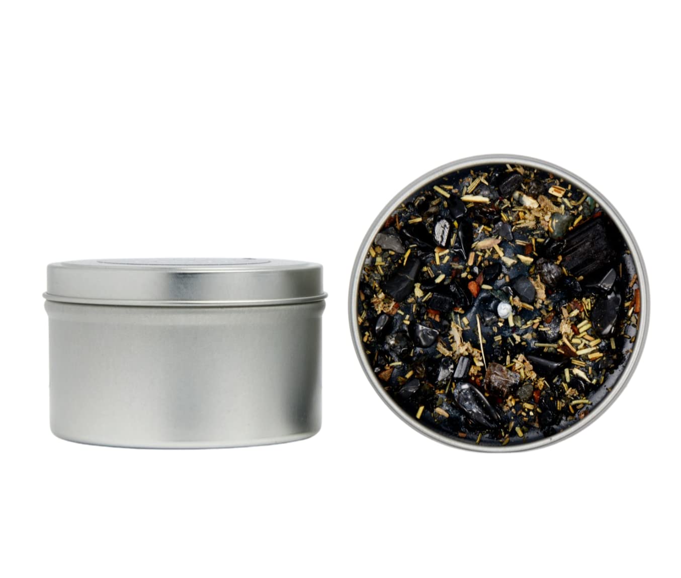 Protection Candles by New Moon Beginnings - Grounding & Intention Candle - Black Candle - Soy Candle - Protection Crystals