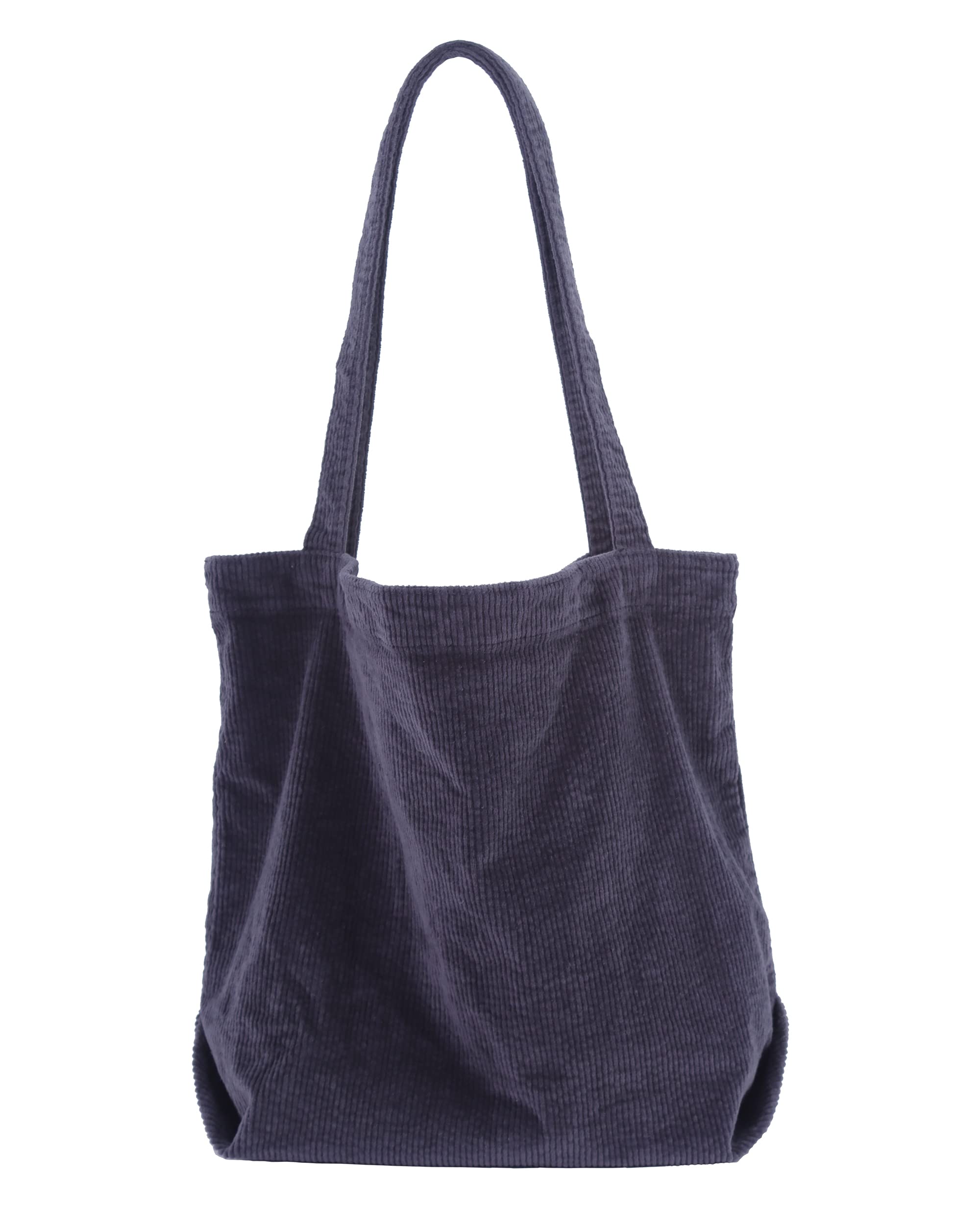 TCHH-DayUp Large Corduroy Tote Bag for Women Girl Casual Work Shoulder Handbags Cute Canvas Purse Grey