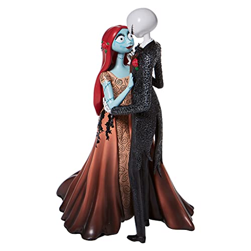 Enesco Disney Showcase Couture de Force The Nightmare Before Christmas Jack and Sally Embracing Figurine, 9.5 Inch, Multicolor