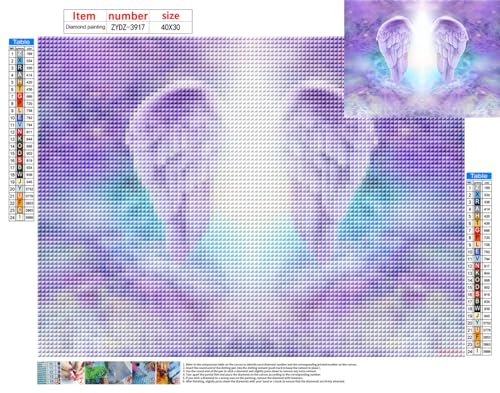 QAZWSX Angel Wings Diamond Painting Kits, Dreamlike Feather Fairy Tales Diamond Art for Adults Kids Full Round Drill Kit Crystal Pictures for Home Wall Decor Christmas Gifts 12x16 inch /30x40 cm