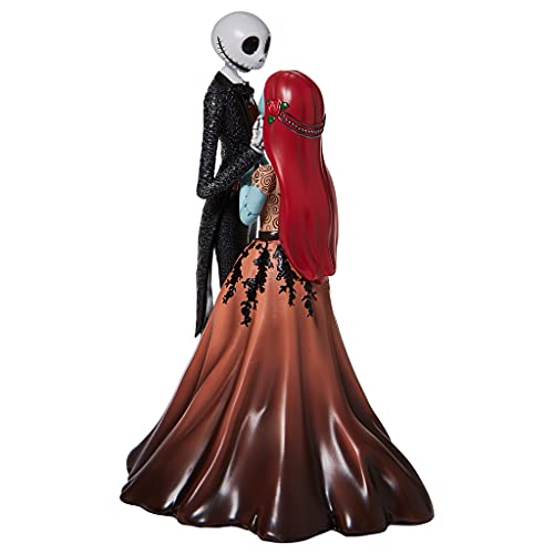 Enesco Disney Showcase Couture de Force The Nightmare Before Christmas Jack and Sally Embracing Figurine, 9.5 Inch, Multicolor