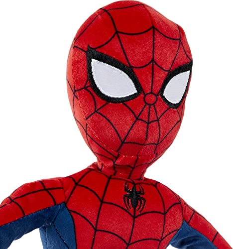 Marvel Spider-Man Plush Toy, City Swinging Soft Doll, 11-inch Super Hero Figure with Web-Swinging Action, Lights and Sounds