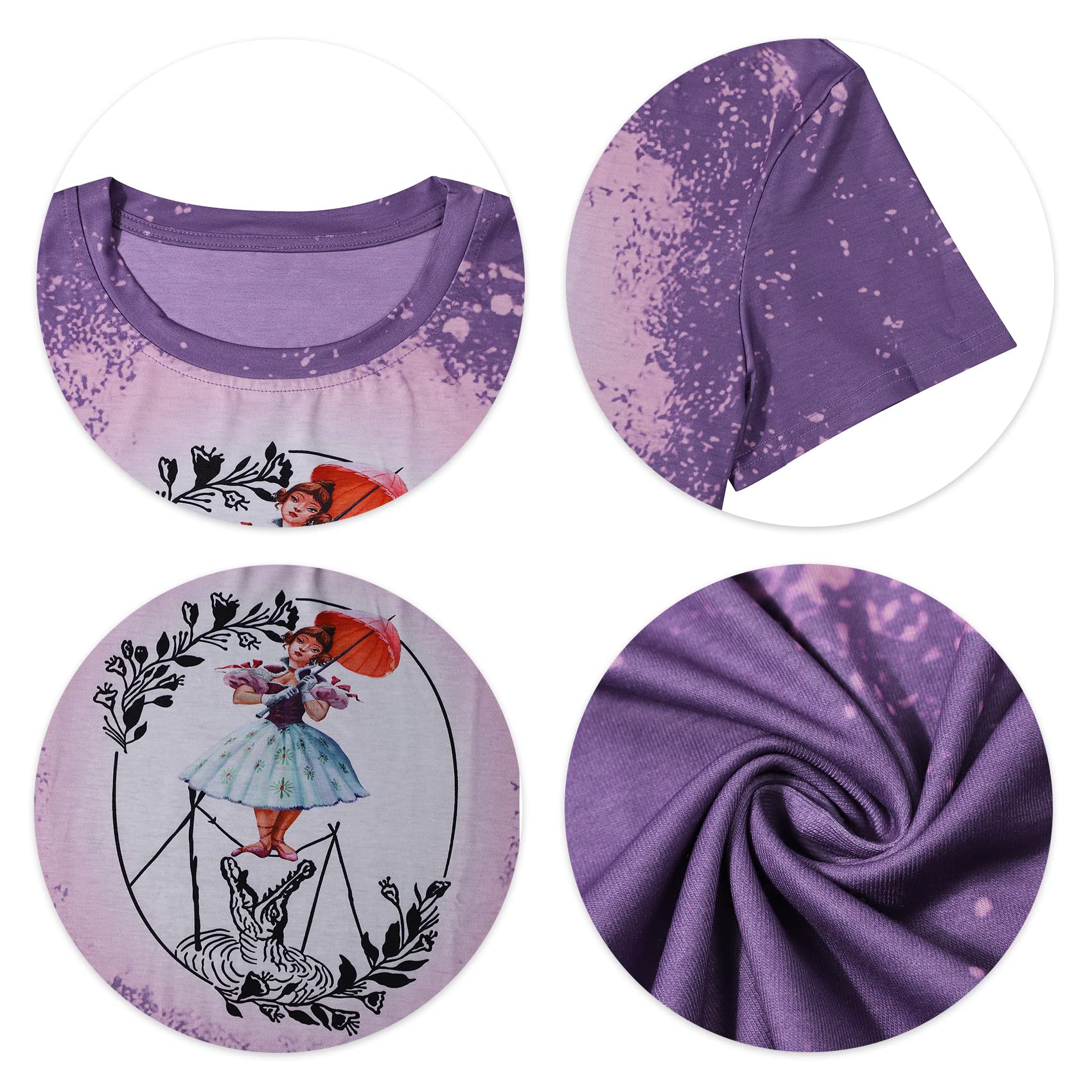 Beware of Hitch Hiking Ghost Shirt Women Funny Halloween Shirt Haunted Mansion Tshirt Fall Short Sleeve Top Purple