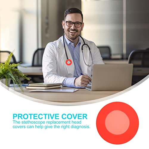 POPETPOP Stethoscope Covers 10pcs Stethoscope Cover Replacement Stethoscope Spare Kit Stethoscope Accessories Bell Cover Replacement Stethoscope Cardiology for Stethoscope Red