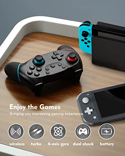 Switch Controller,Pro Controller for Switch/Switch Lite/Switch OLED,NENOTOH Switch Remote Controller Gamepad Joystick, Adjustable Turbo and Dual Vibration,Ergonomic Non-Slip
