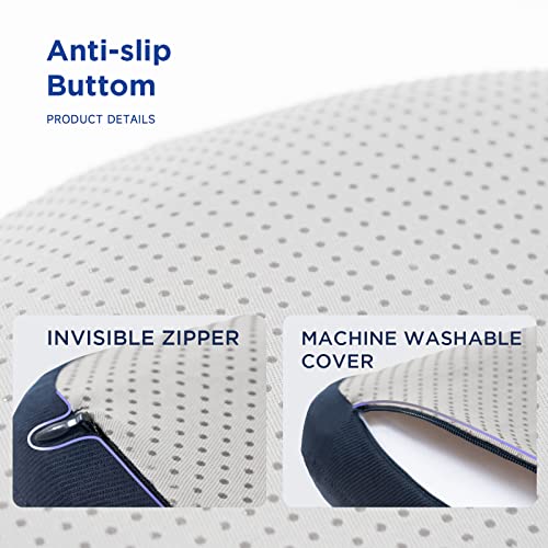 Seat Cushions for Office Chairs Memory Foam Seat Cushion Non-Slip Butt Coccyx Tailbone Sciatica Lower Back Pain Relief for Car Wheelchair Computer Desk Chair(Navy Blue)