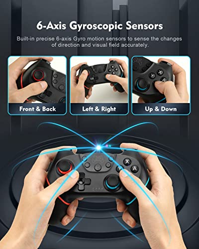Switch Controller,Pro Controller for Switch/Switch Lite/Switch OLED,NENOTOH Switch Remote Controller Gamepad Joystick, Adjustable Turbo and Dual Vibration,Ergonomic Non-Slip