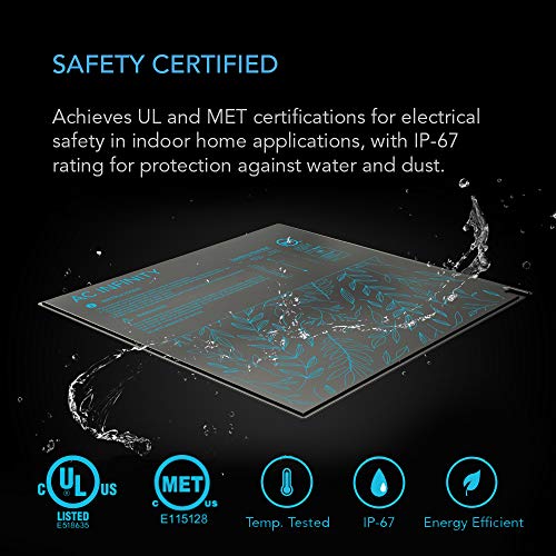 AC Infinity SUNCORE S3, Waterproof Seedling Mat with Heat Controller 10" x 20.75", UL & MET Certified Heating Pad, for Indoor Gardening, Hydroponics, Germination, Cloning
