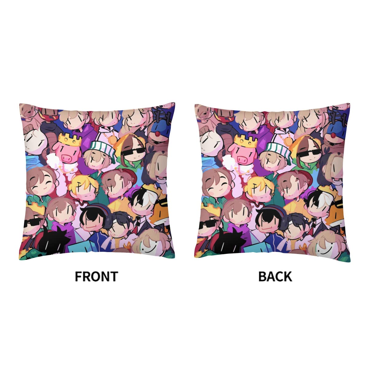 The Dream SMP Velvet Throw Pillow Covers Sofa Pillowcase Car Square Throw Pillowcases Home Decoration Game 18in*18in