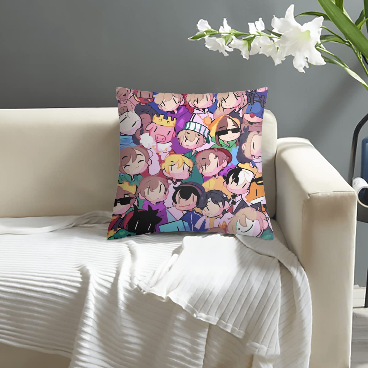 The Dream SMP Velvet Throw Pillow Covers Sofa Pillowcase Car Square Throw Pillowcases Home Decoration Game 18in*18in