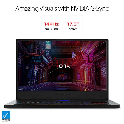ASUS ROG Zephyrus S GX701 Gaming Laptop, 17.3โ 144Hz Pantone Validated Full HD IPS, GeForce RTX 2080, Intel Core i7-8750H CPU, 16GB DDR4, 1TB PCIe Nvme SSD Hyper Drive, Windows 10 Pro - GX701GX-XS76