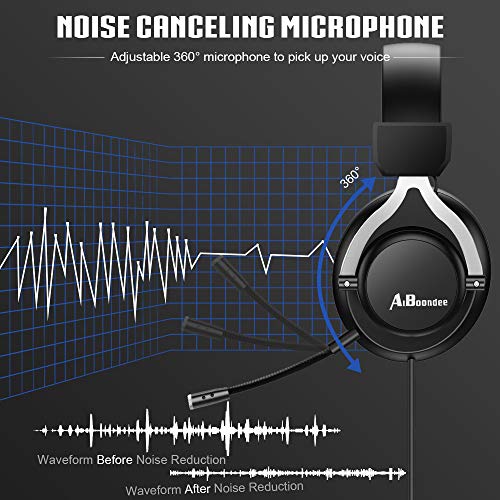 Xbox One Headset with Mic LED Light On Ear Gaming Headphone PS4,3.5mm Wired Gaming Headset for PC Mac Laptop Nintendo Switch Gamer Headphone (Black)