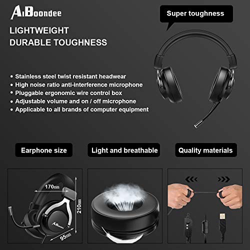 Xbox One Headset with Mic LED Light On Ear Gaming Headphone PS4,3.5mm Wired Gaming Headset for PC Mac Laptop Nintendo Switch Gamer Headphone (Black)