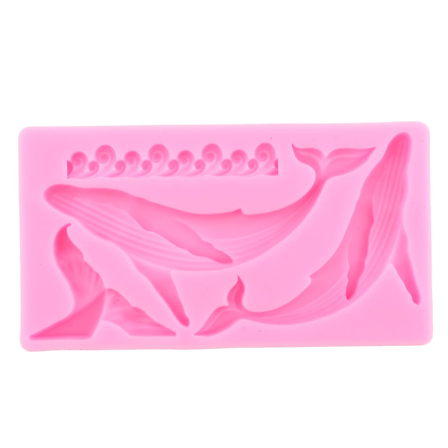 LKDQUTHM Marine Theme Fondant Silicone Molds Seashell Conch Starfish Dolphin Octopus Turtle Chocolate Candy Mold For Cupcake Topper Cake Decorating Gum Paste Polymer Clay Set Of 4