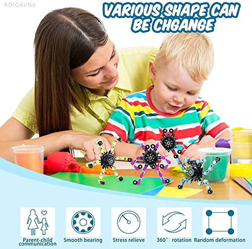 10pcs Random Colour Fidget Decompressor,DIY Deformable Robot Toys ,Decompressor ,Deformable Creative Gyro Toys,Stress Relief Chain Toy for Adults, Easter Basket Stuffers