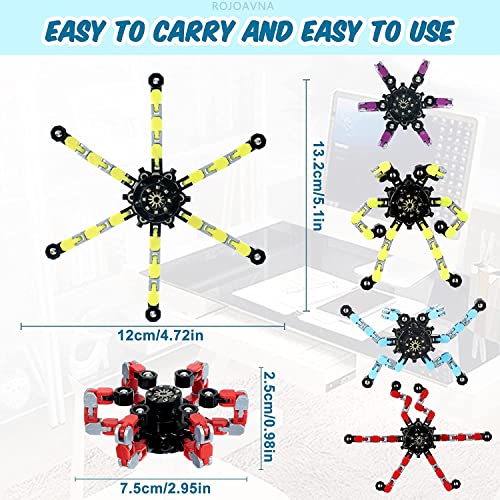 10pcs Random Colour Fidget Decompressor,DIY Deformable Robot Toys ,Decompressor ,Deformable Creative Gyro Toys,Stress Relief Chain Toy for Adults, Easter Basket Stuffers