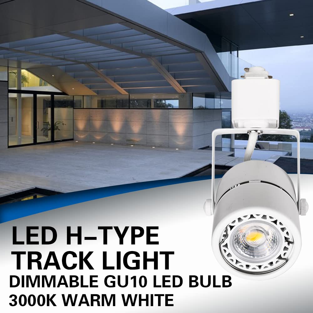 EAGLOD 10W Track Lighting Heads,Halo LED Track Lighting for Accent Retail Artwork,Dimmable Track Light H Type CRI90+ 110V 24° Angle Halo Type- 10 Pack 3000K Warm White (White 10pcs)