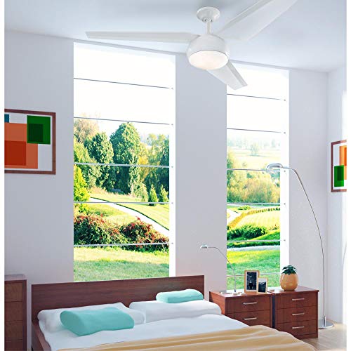 Westinghouse Lighting 7226400 Madeline, Contemporary LED Ceiling Fan with Light and Remote Control, 56 Inch, White Finish, Opal Frosted Glass