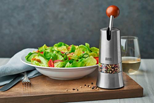 Kuhn Rikon Epicurean Adjustable Ratchet Grinder with Ceramic Mechanism for Salt, Pepper and Spices, 8.5 x 2.75 inches, Stainless Steel