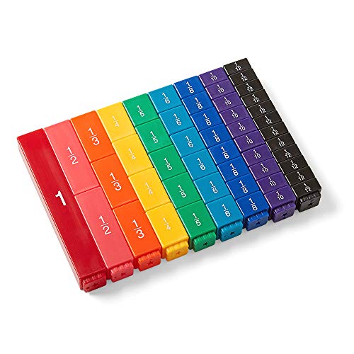 hand2mind Rainbow Fraction Tower Cubes, Montessori Math Materials, Fraction Manipulatives & Plastic Connecting Fraction Circles, Fraction Manipulatives, Unit Fraction, Rainbow Circle